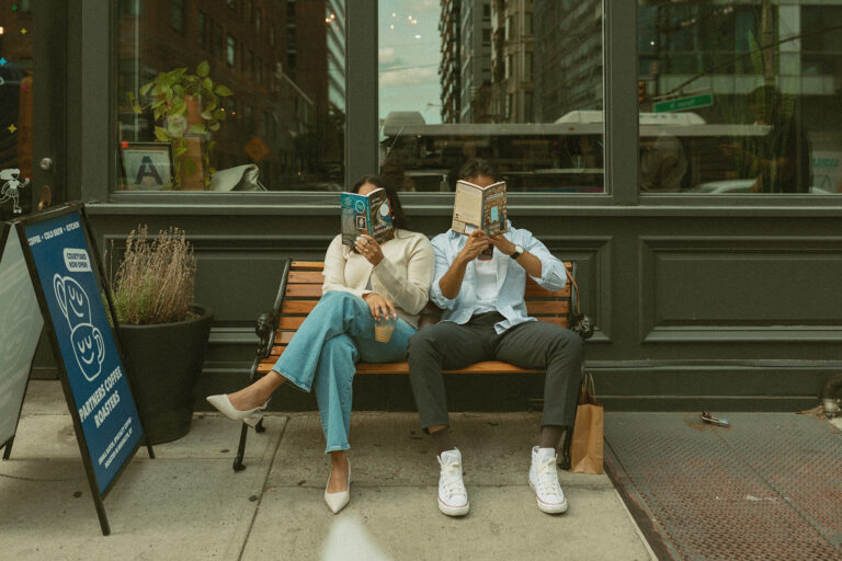 A Coffee Date at the Bookstore | Rupom + Mahbuba | karamccurdy.com