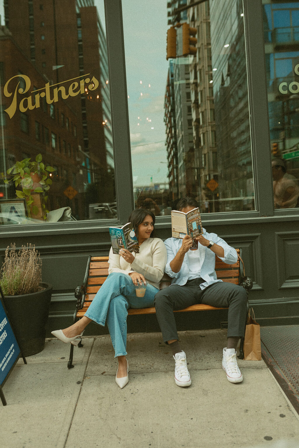 A Coffee Date at the Bookstore | Rupom + Mahbuba | karamccurdy.com