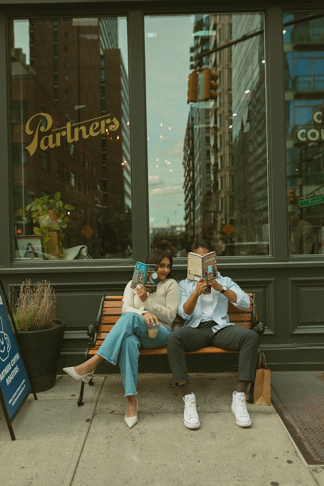 A Coffee Date at the Bookstore | Rupom + Mahbuba | karamccurdy.com